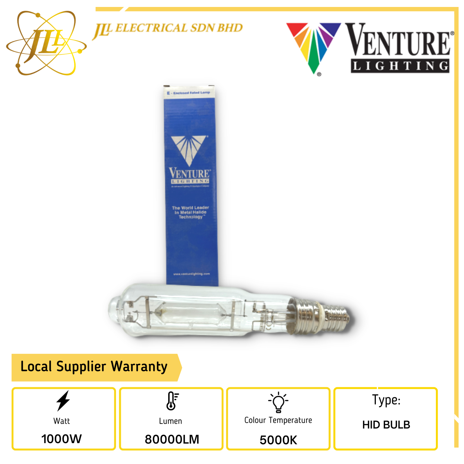 VENTURE 00500 1000W 125V 5000K E40 METAL HALIDE WHITE-LUX HID PLUS ...