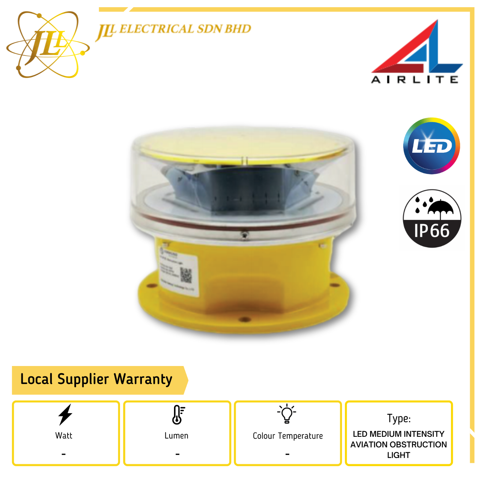AIRLITE IP66 LED MEDIUM-INTENSITY AVIATION OBSTRUCTION AIRCRAFT WARNING ...