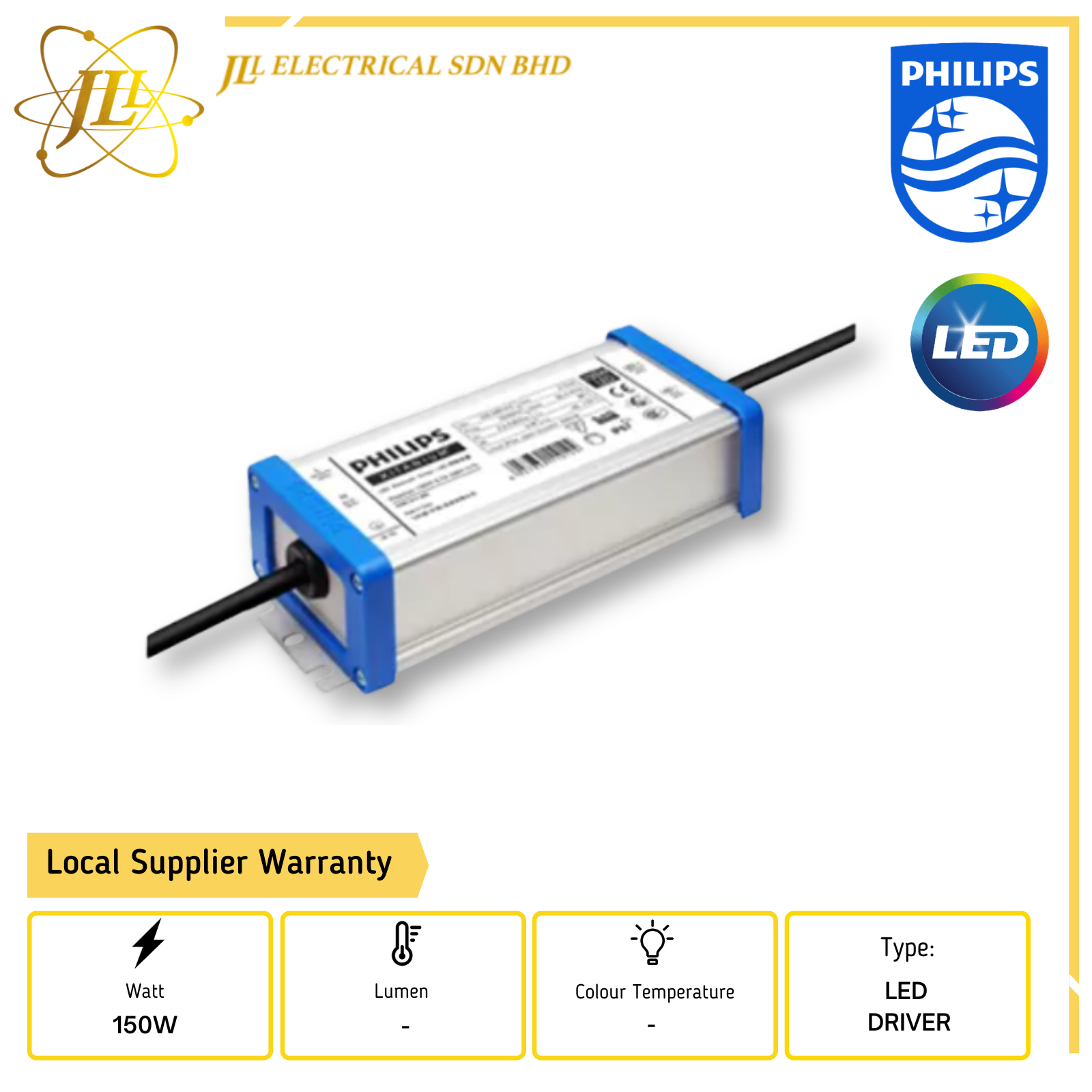 PHILIPS XITANIUM LED DRIVER 150W 0.70A TWE L250 IP66/IP67 (9290014030 ...