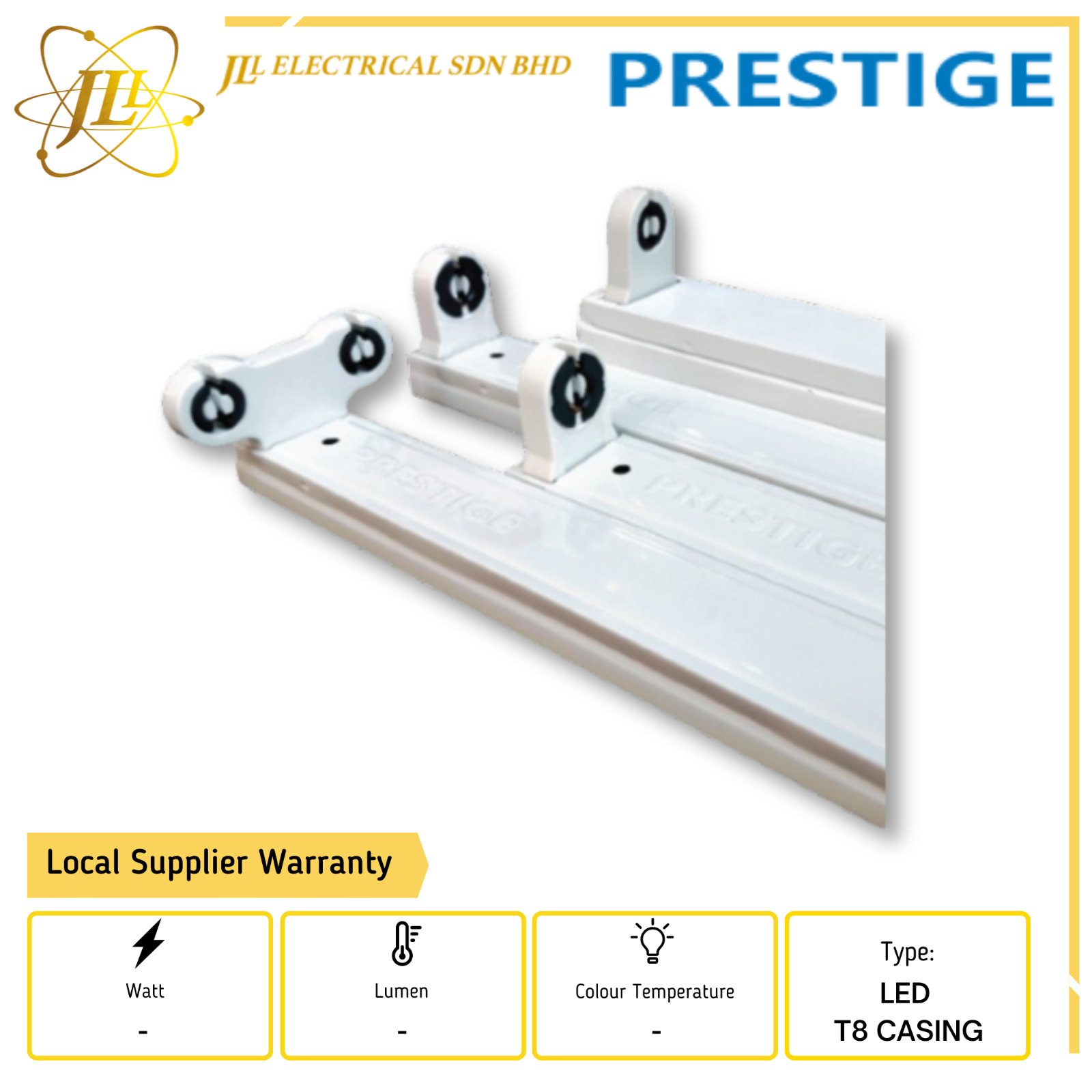 PRESTIGE LED T8 CASING [SINGLE/DOUBLE] [THICK/SLIM] BULBS REFLECTOR ...