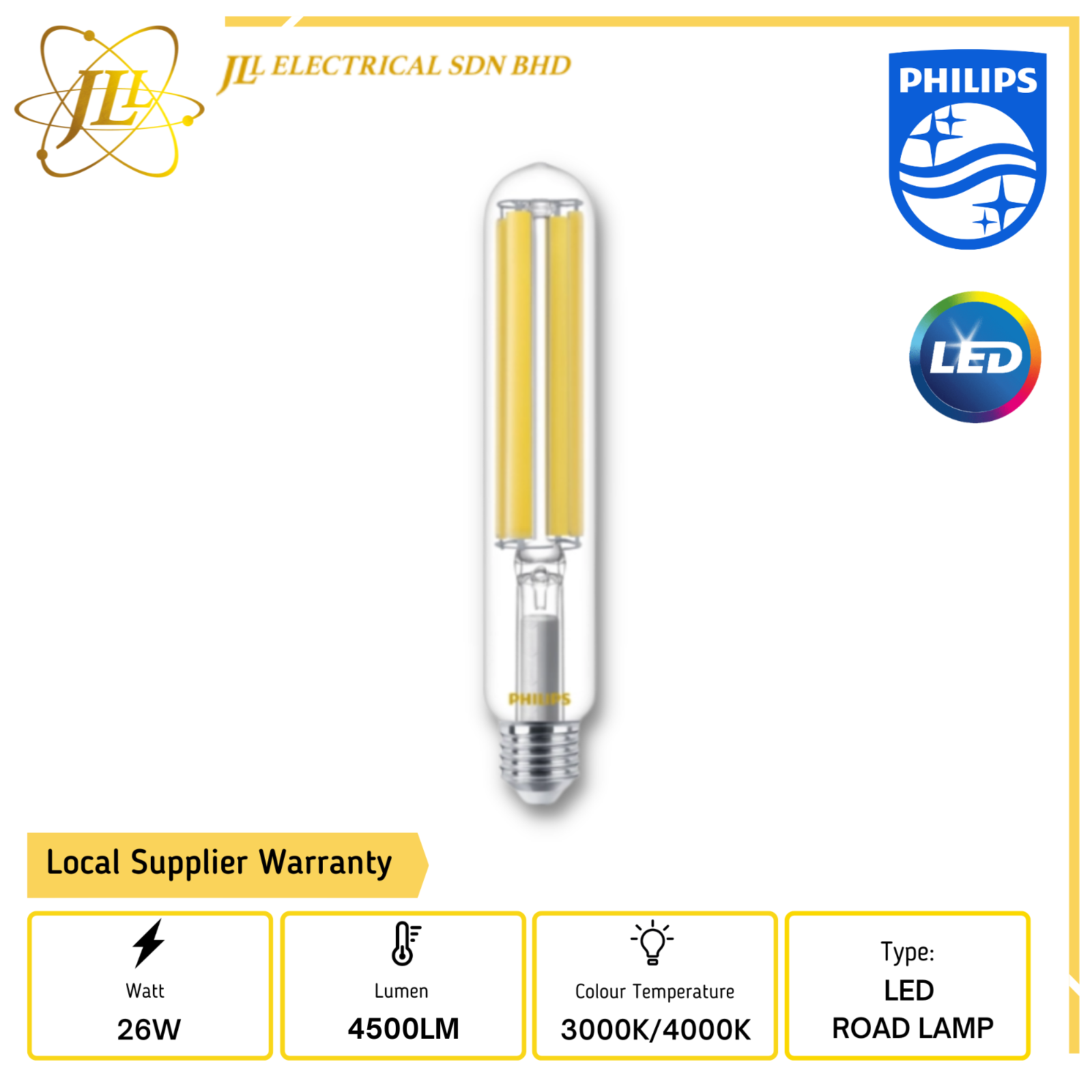 PHILIPS TRUEFORCE CORE 26W 220-240V 4200LM E27 BULB MV LED STREET LAMP ...