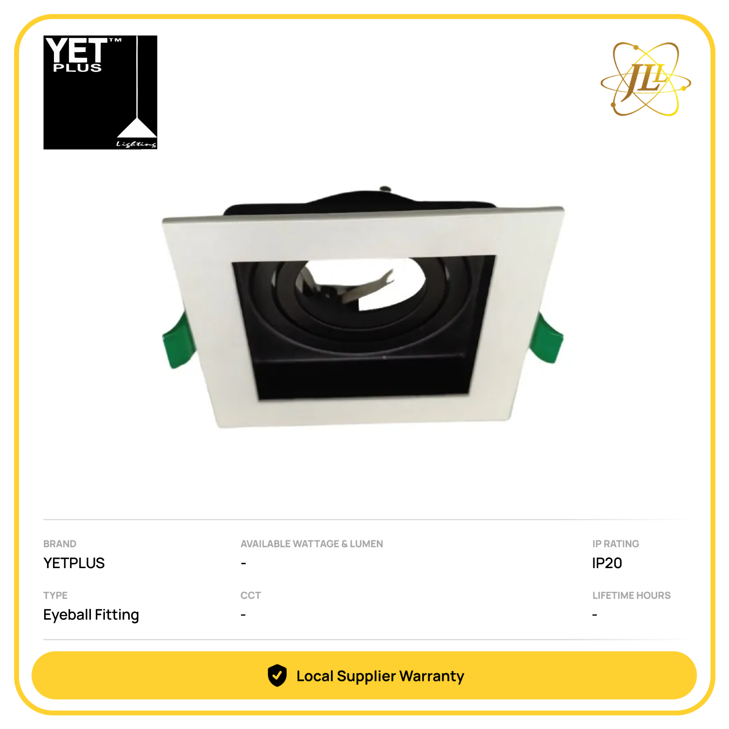 YETPLUS YM54 DIE CAST ALUMINIUM SQUARE GU10 EYEBALL FITTING IP20 (WHITE ...