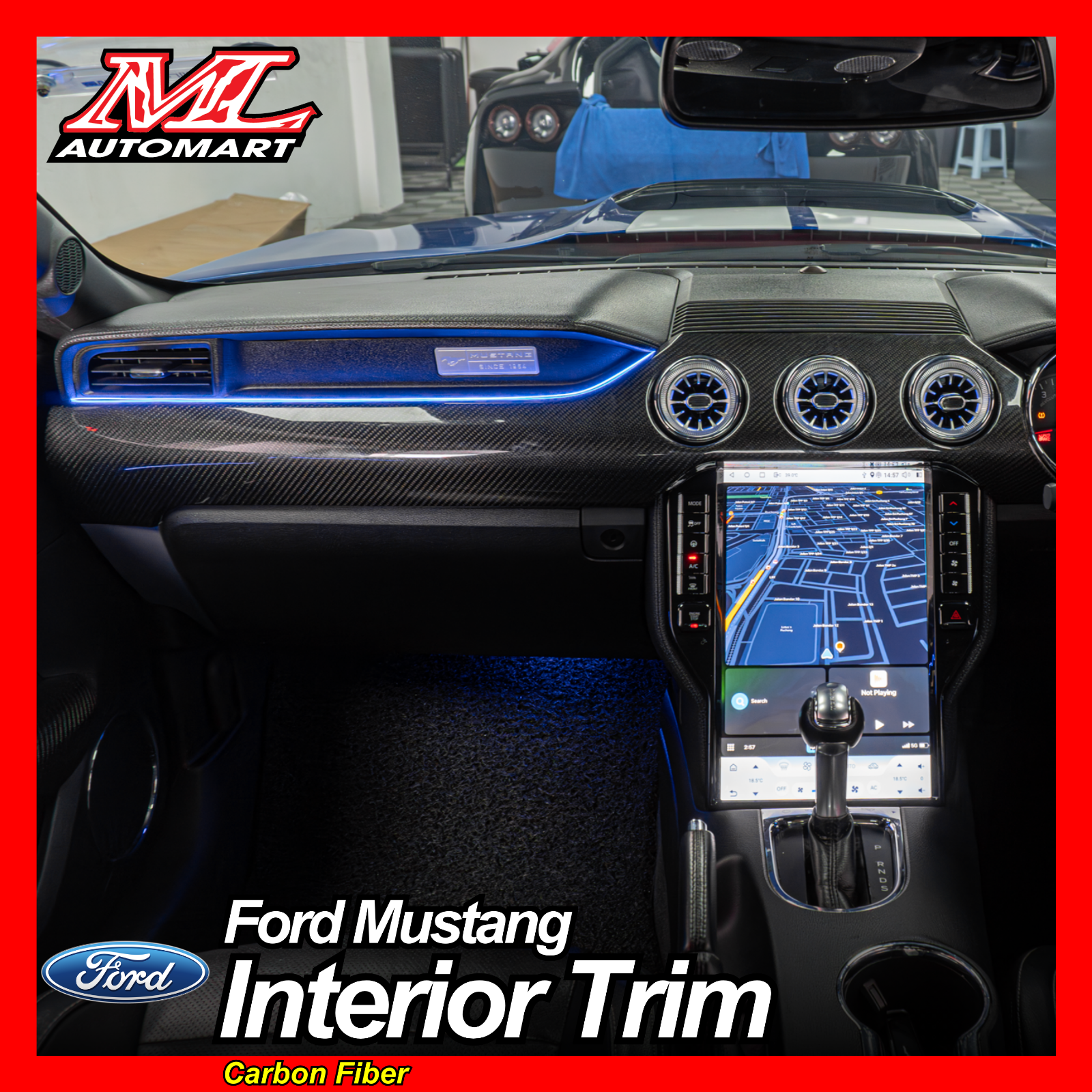Ford Mustang Dry Carbon Fiber Interior Trim CARBON FIBER Selangor ...