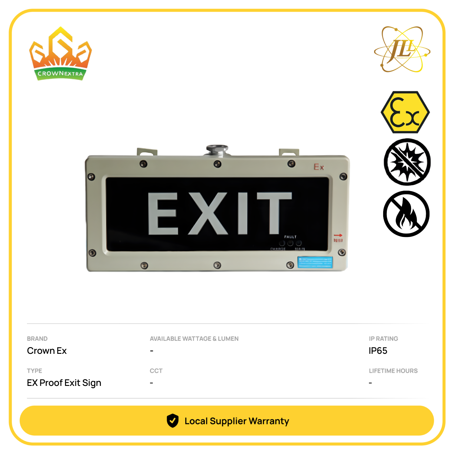 CROWN EX BYY SERIES EXPLOSION PROOF LED EMERGENCY EXIT SIGN LAMP ...
