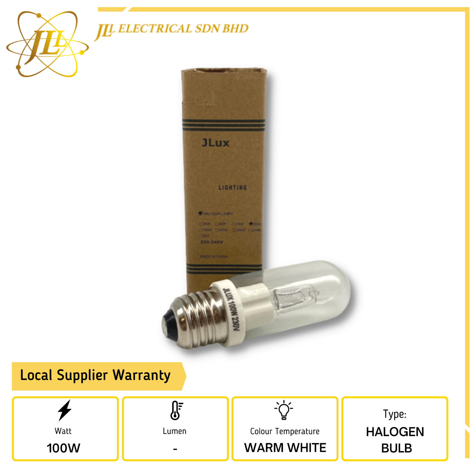 JLux HALOLUX 100W 230V E27 WARM WHITE CLEAR = OSRAM 64401 HALOGEN BULB ...