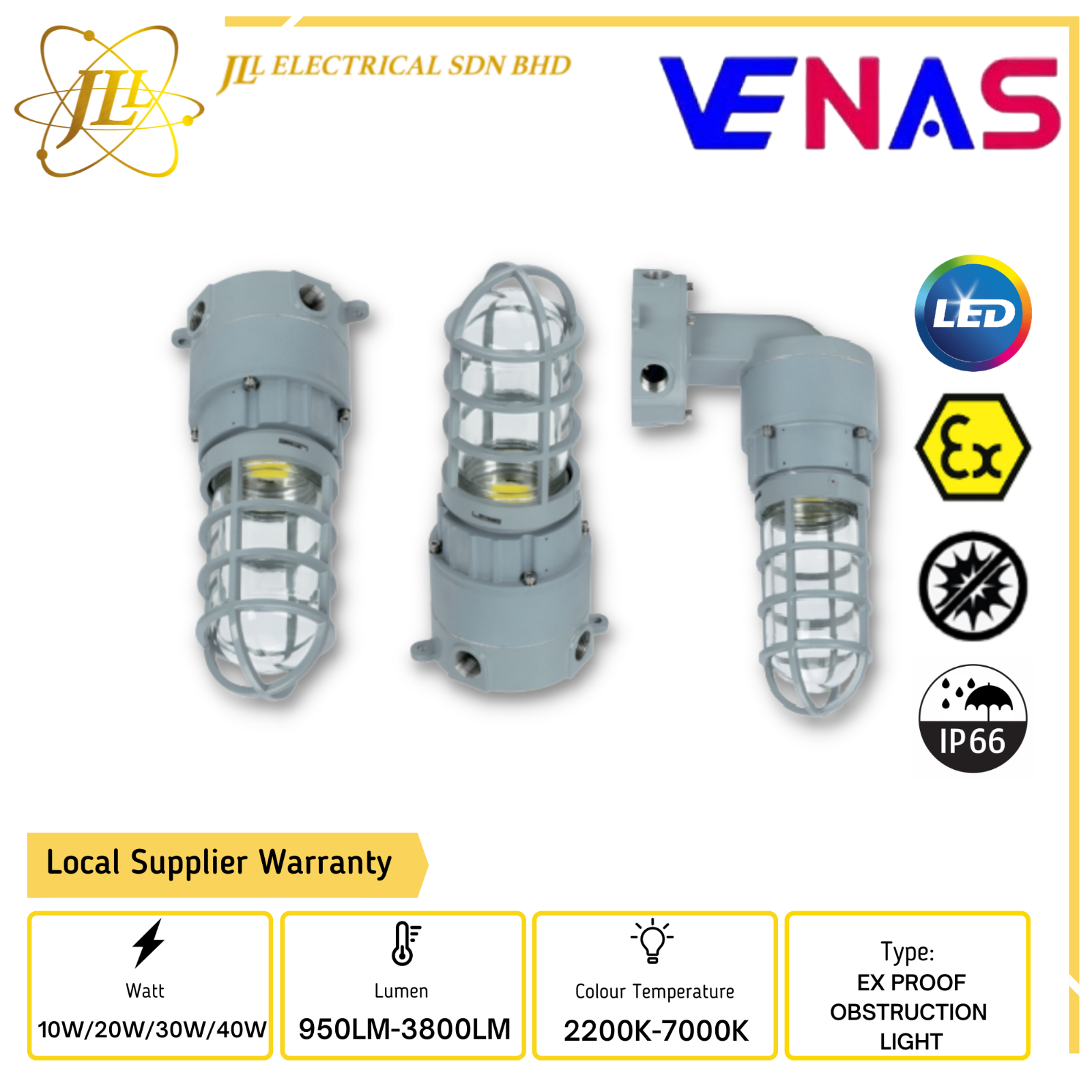 VENAS O SERIES 10W-40W AC100-277V IP66 LED EXPLOSION PROOF HAZARDOUS ...