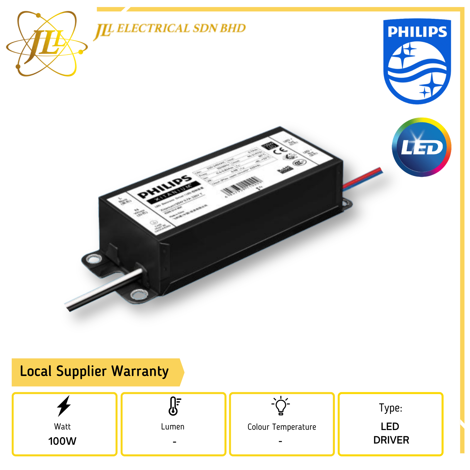 PHILIPS XITANIUM LED DRIVER 100W 1.05A 230V Y (929001401180) Selangor ...