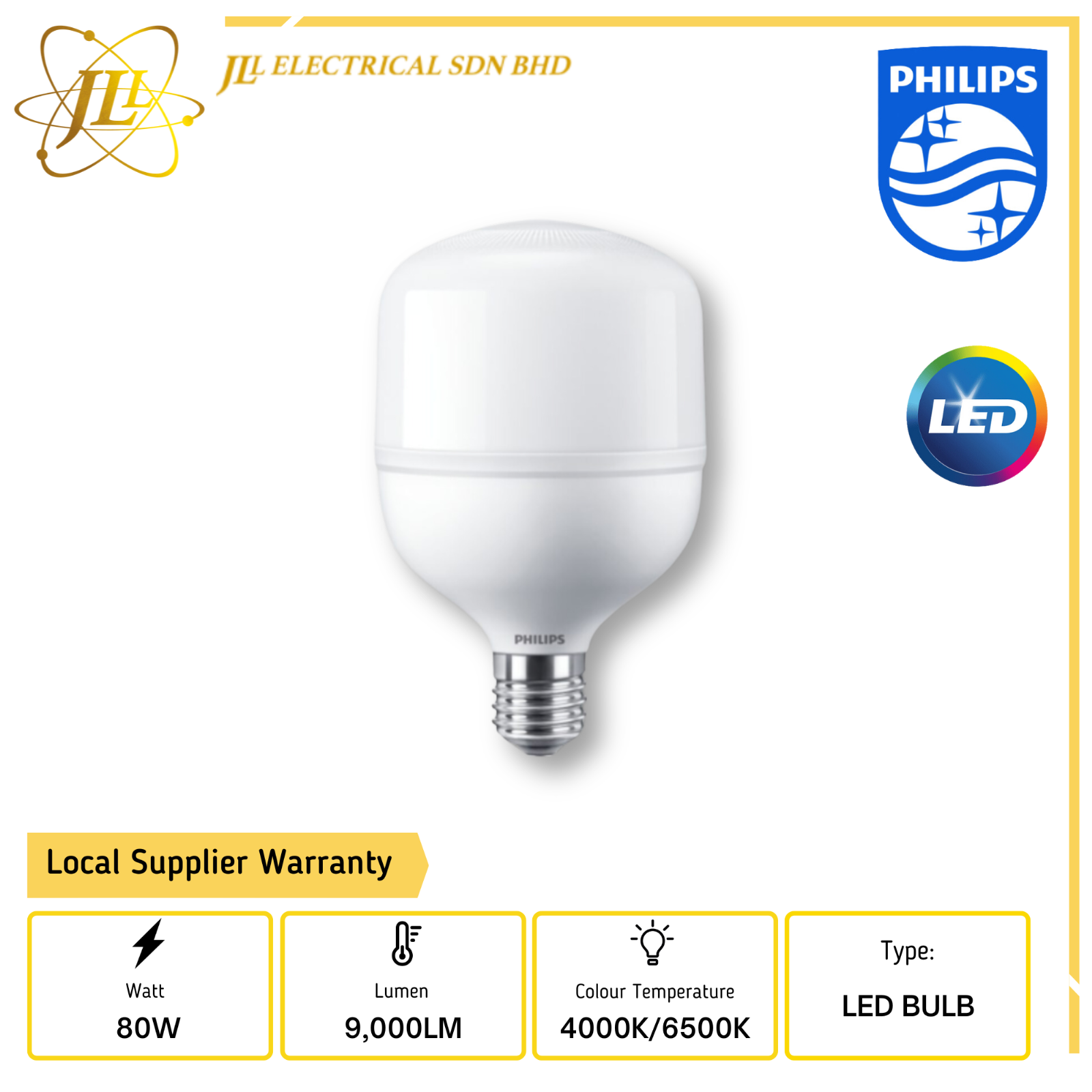 PHILIPS TRUEFORCE CORE HB 80W 9000LM G3 E40 LED BULB [4000K/6500K ...