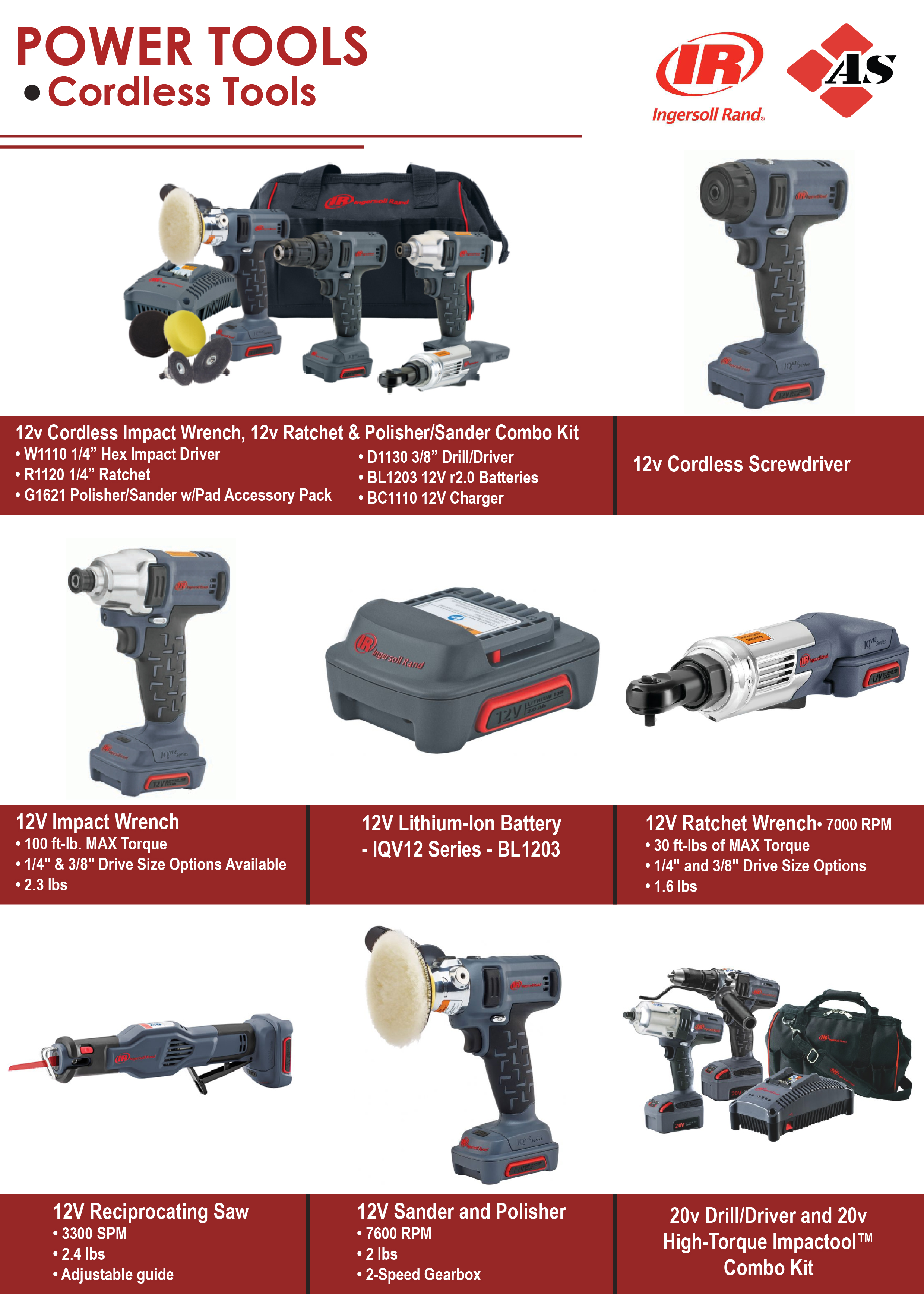IR Cordless Tools IR Power Tools INGERSOLL RAND OTHER PROFESSIONAL ...