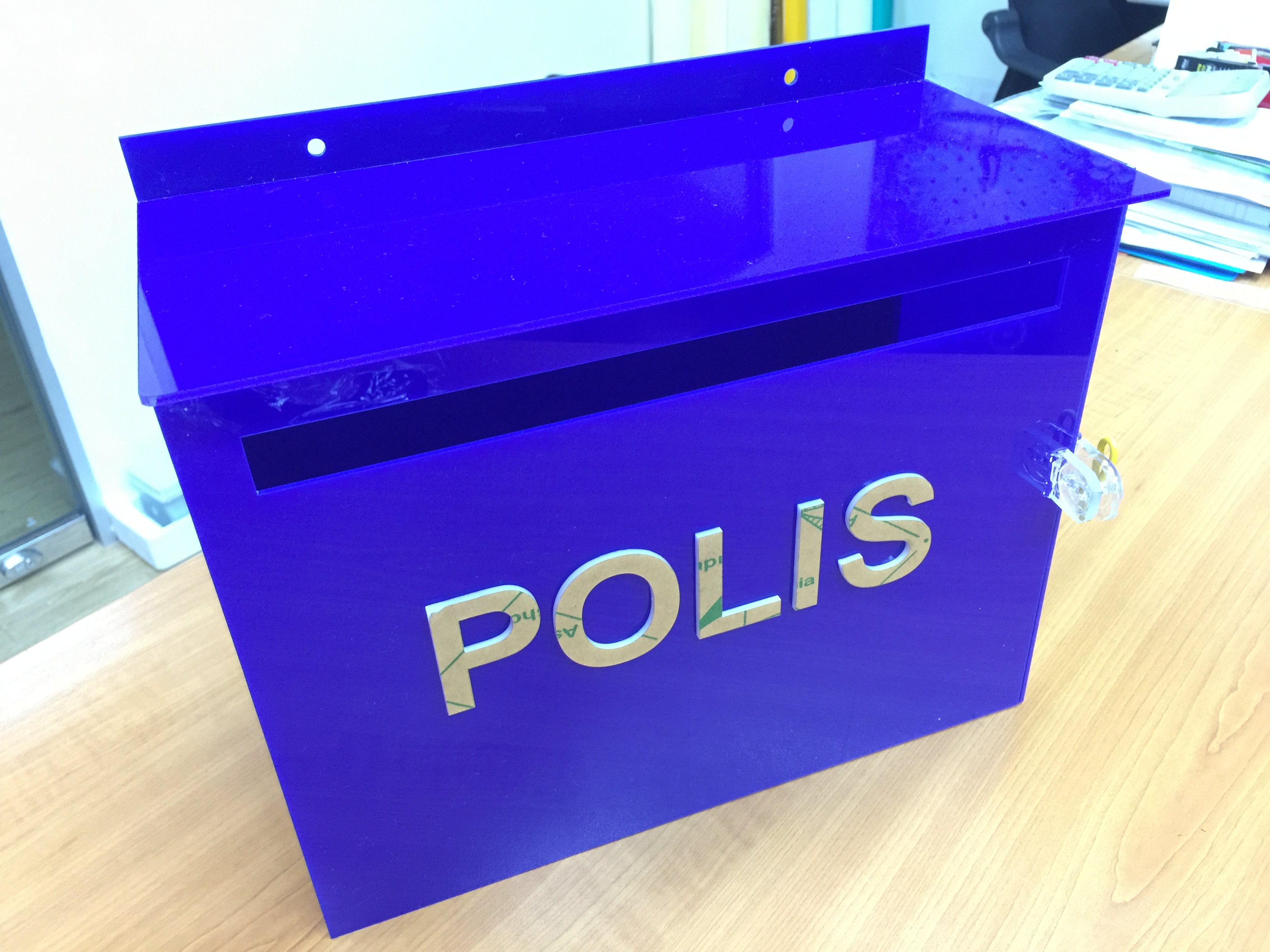 ACRYLIC LETTER BOX (POLIS) Customize Box Acrylic Display Box Puchong ...