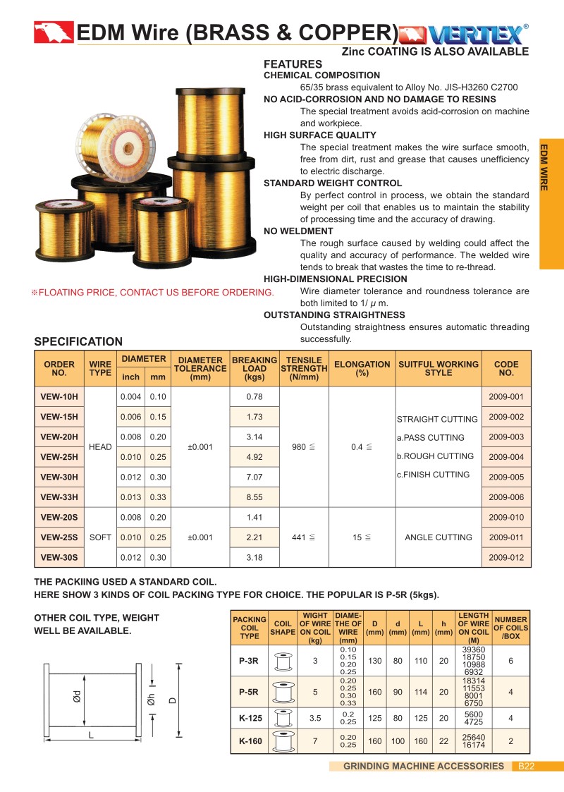 VERTEX EDM Wire (BRASS & COOPER ) Malaysia, Selangor, Kuala Lumpur (KL ...