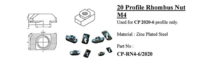 20 Profile Rhombus Nut CP-RN4-6/2020. M4 Selangor, Malaysia, Kuala ...