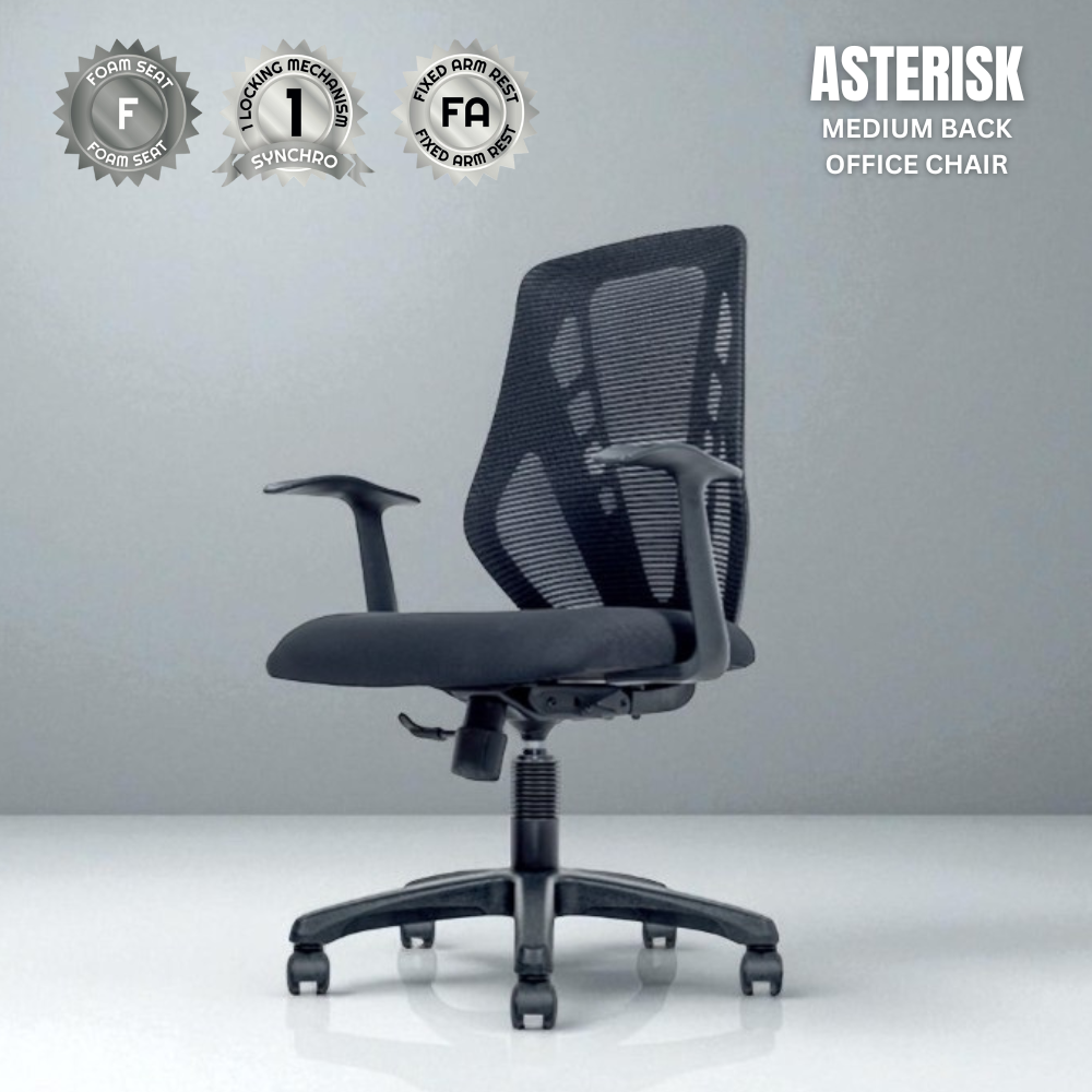 Asterisk Medium Back Mesh Chair – Ergonomic Office Chair With Lumbar ...