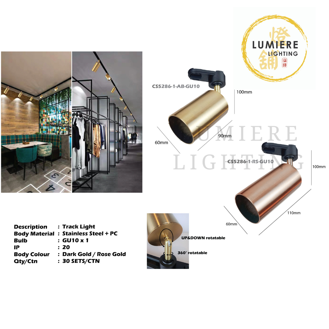 Brass Gold / Rose Gold Track GU10 Holder Track Light Selangor, Malaysia ...