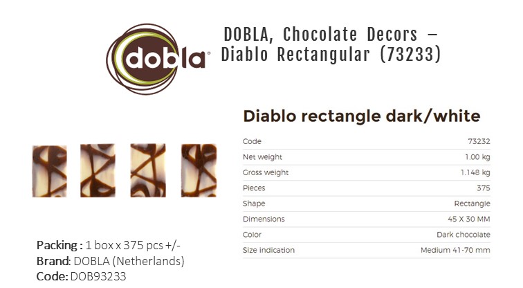 DOBLA, Chocolate Decors - Diablo Rectangular Chocolate Decorations ...