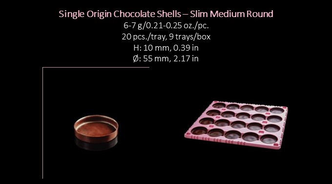 La Rose Noire, Single Origin Chocolate Shells – Slim Medium Round ...