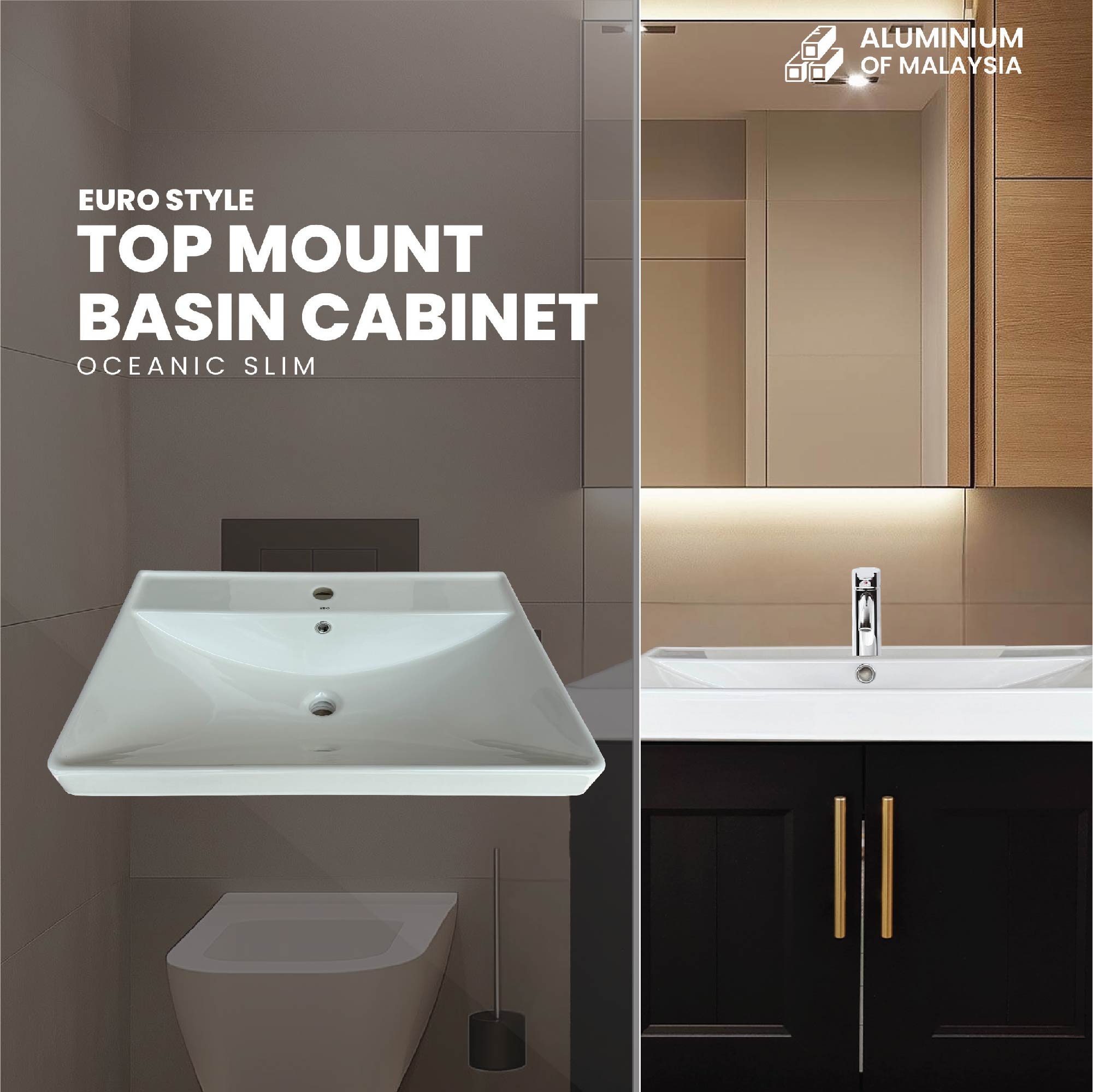 SBO 1000mm Top Mount Basin Cabinet -Black SBO10BCT311-BK Kuala Lumpur ...