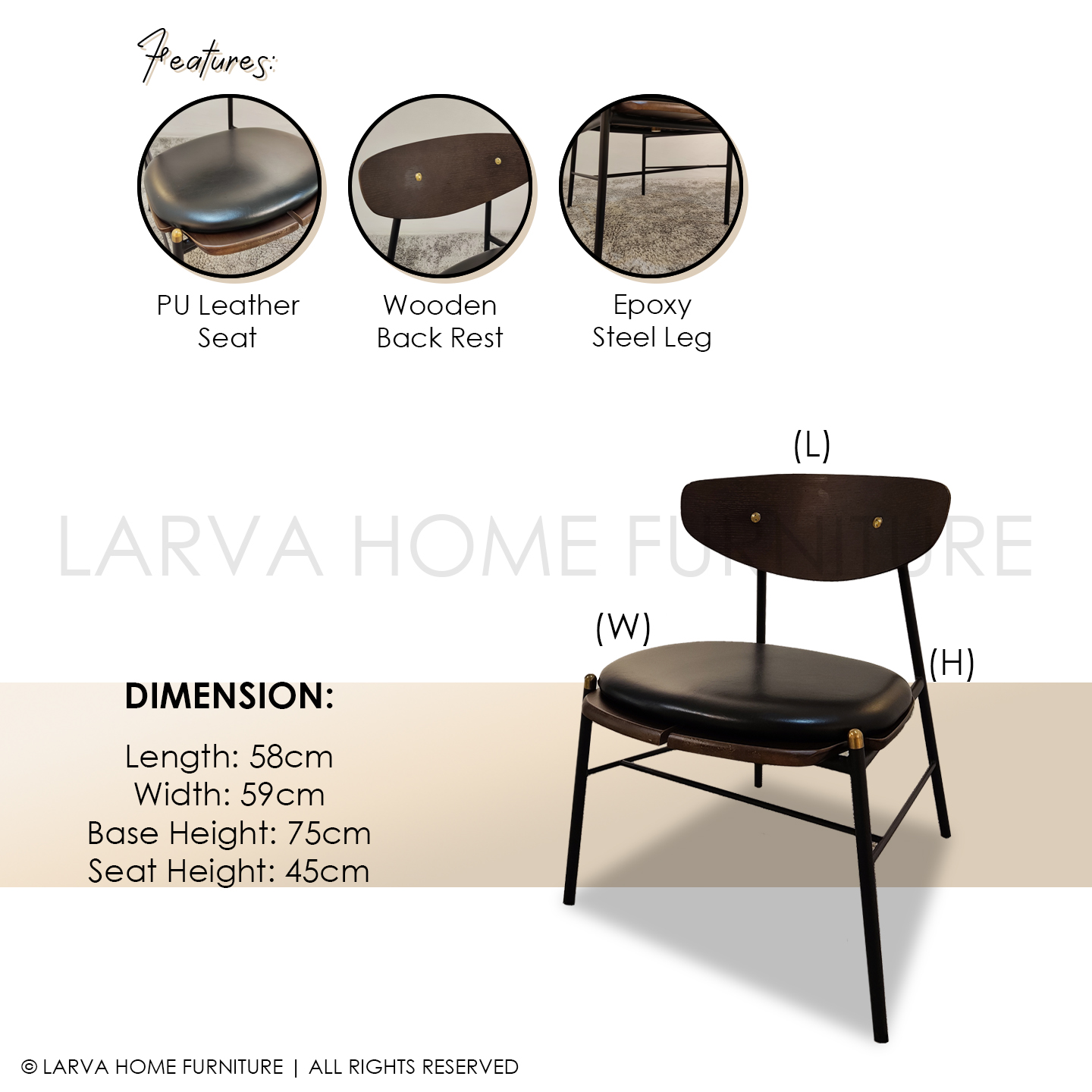 Wako Designer Chair (2pcs) Study Room Collection Study Table Perak ...