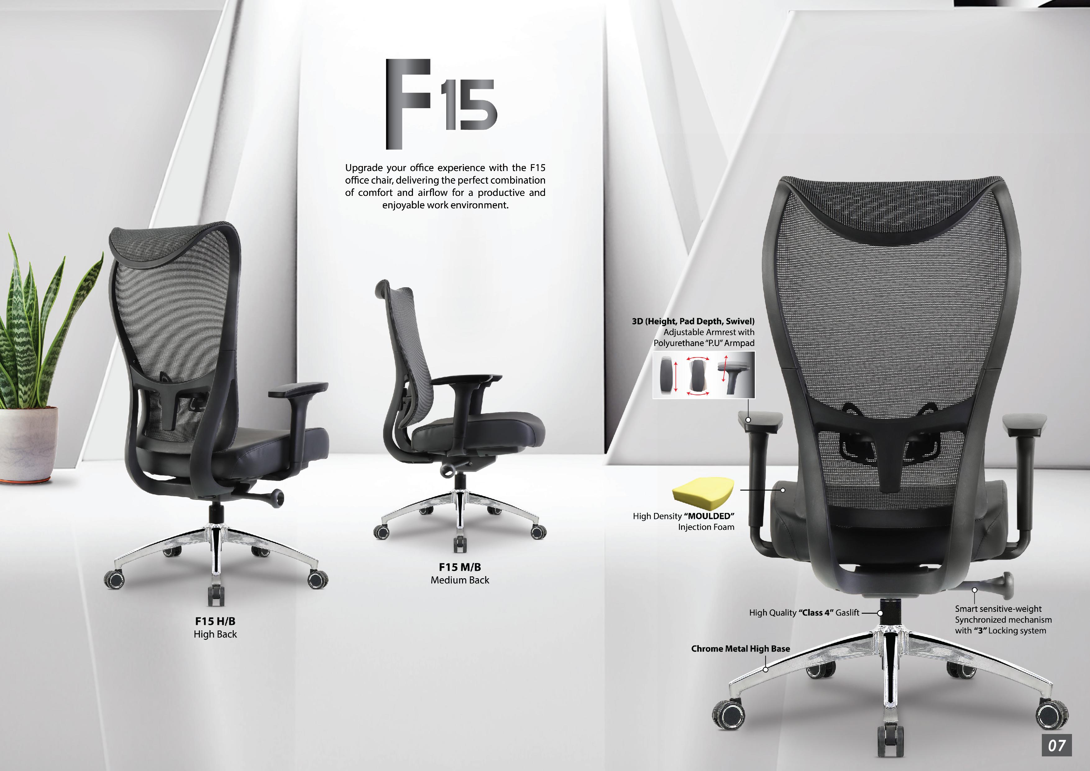 Executive High Back Mesh Chair (F15 Series) SAFE DEPOSIT LOCKER FALCON ...