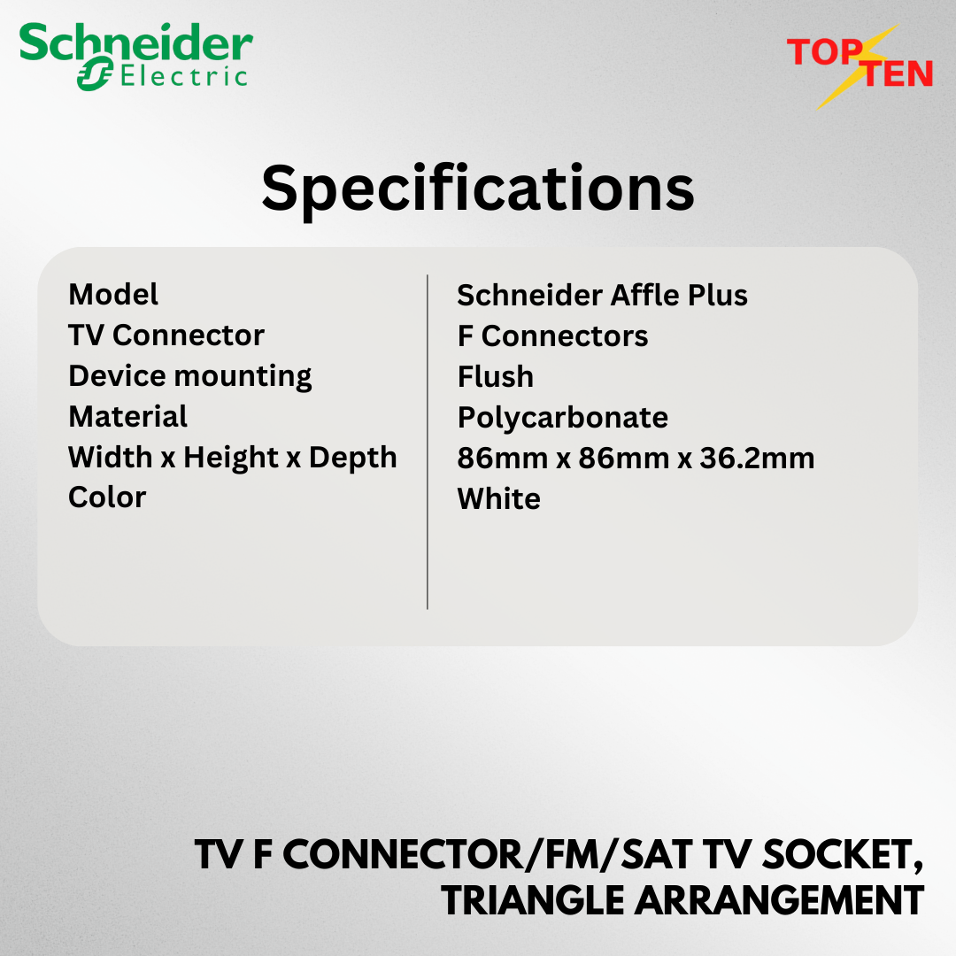 Schneider Affle Plus TV F Connector/FM/SAT TV Socket Puchong, Selangor ...