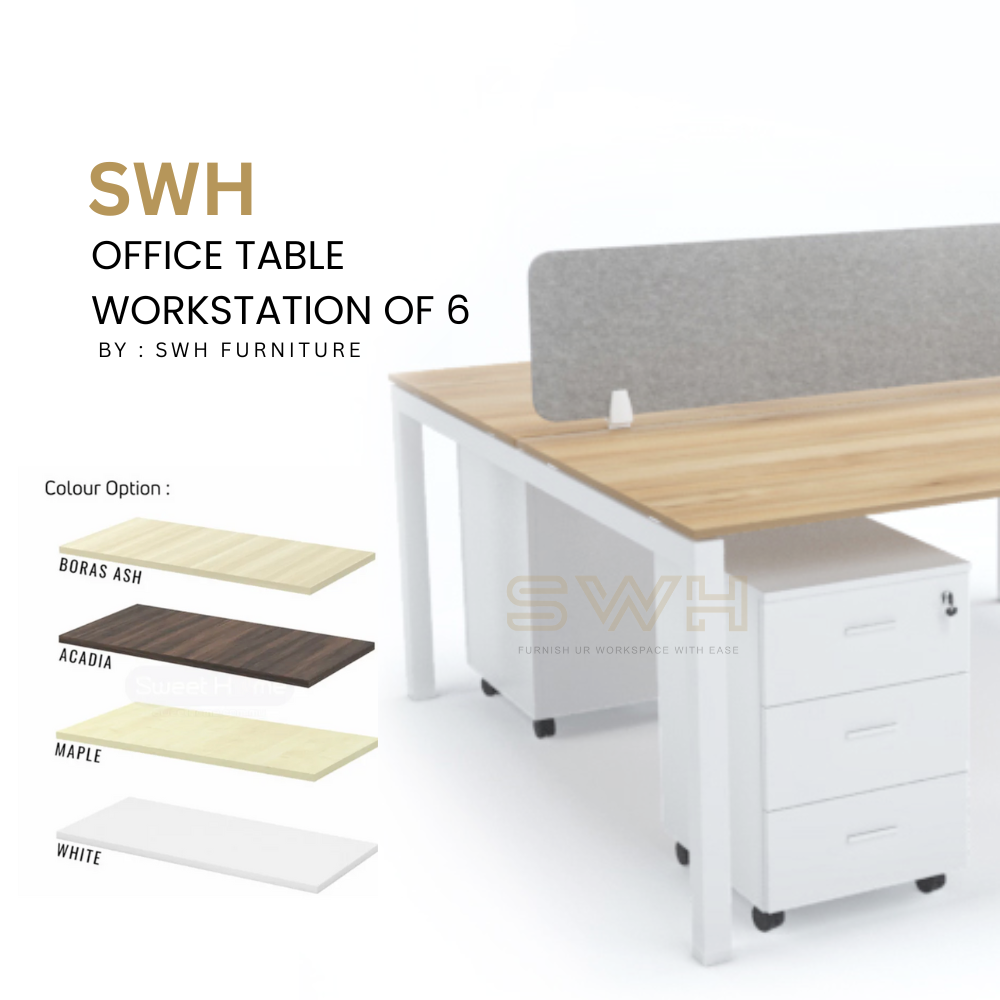 Office Table Workstation Cluster Of 6 Face-to-Face OFFICE FURNITURE ...