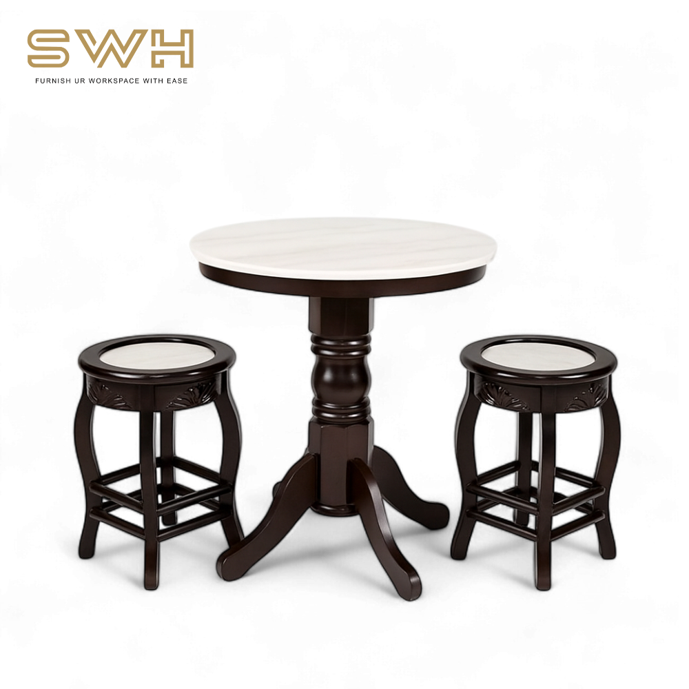 Round Kopitiam Table And Chair Set 1+2 | Tea Table Set Furniture HOUSE ...
