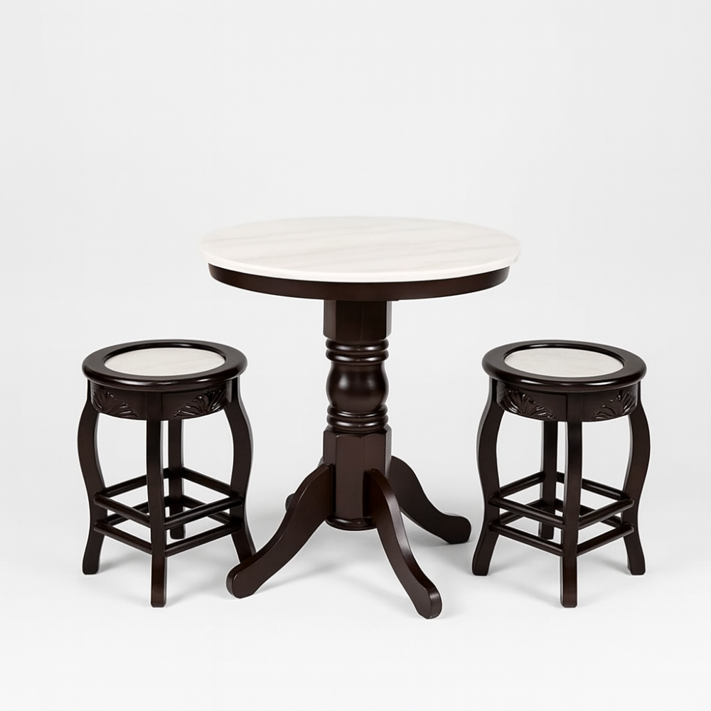 Round Kopitiam Table And Chair Set 1+2 | Tea Table Set Furniture Penang ...