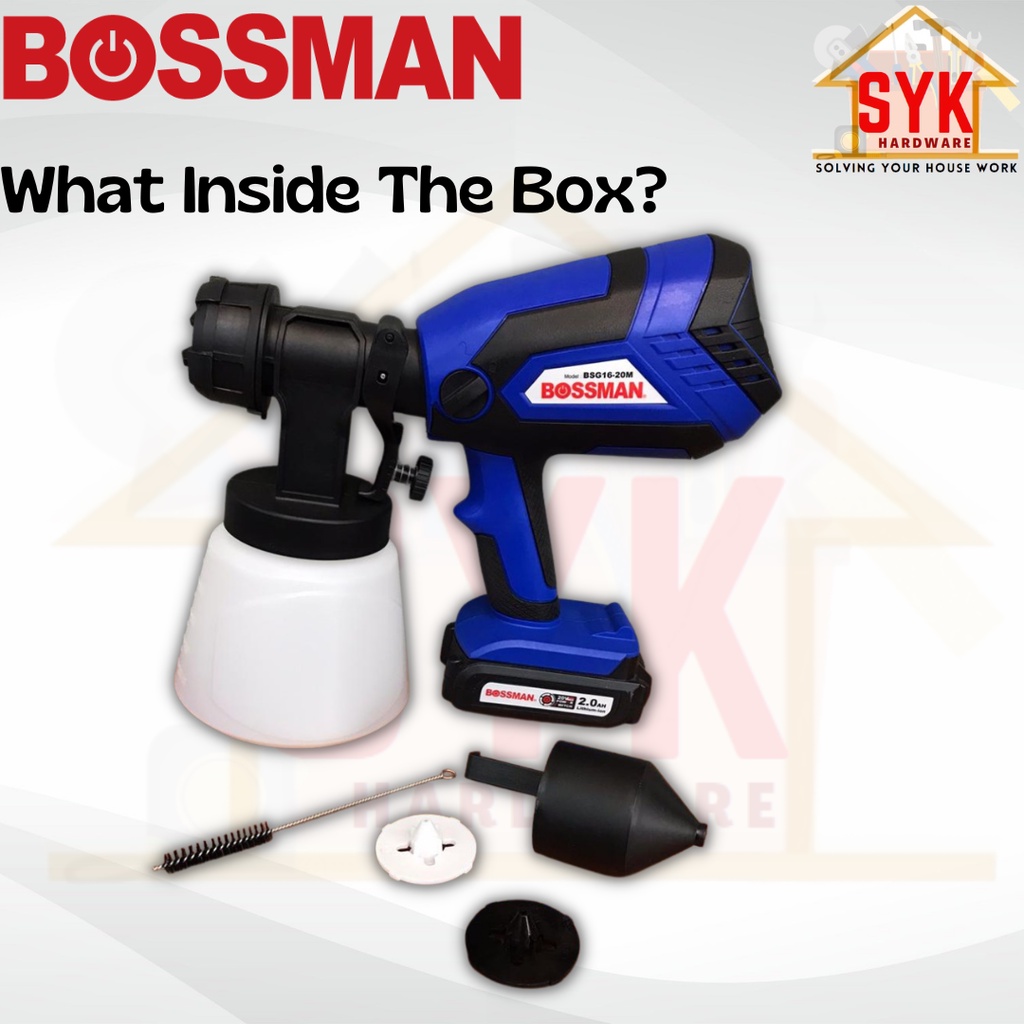 SYK (Free Shipping) BOSSMAN BSG16-20M Cordless Paint Spray Gun Battery ...