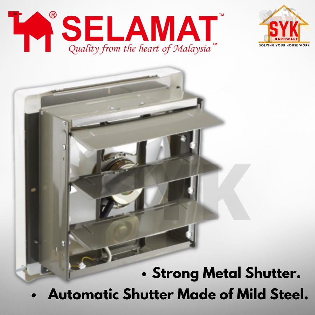 SYK SELAMAT MQ-8VS 8" (200mm) Wall-Mounted Exhaust Fan Ventilation Fan ...