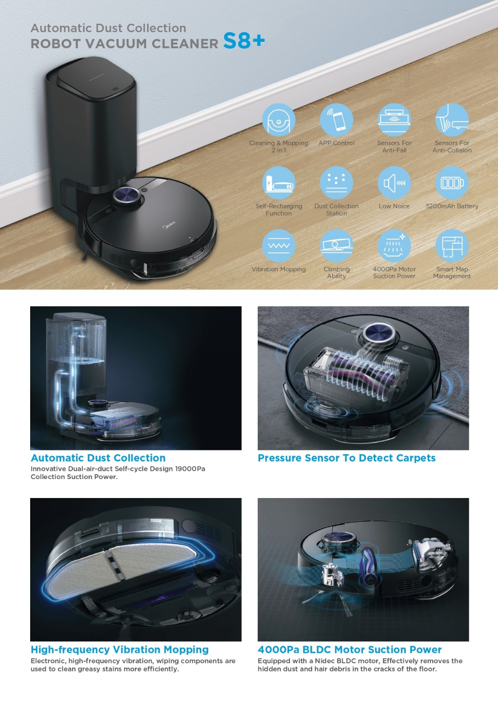 SYK Midea Smart Robot Vacuum Cleaner And Mop Robot Vaccum Cleaner ...