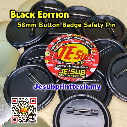 58mm Black Edition Button Badge Safety Pin Material (100set/pack) 58mm ...