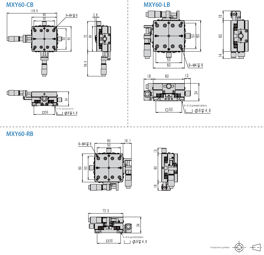 Standard X-axis Cross Guide Manual Translation Stage (MX & MXY Series ...