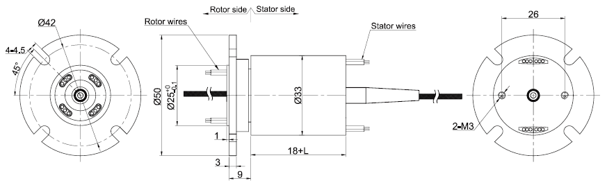 One Channel Fiber Optic + Electric Slip Rings (MFO107 Series) Johor ...