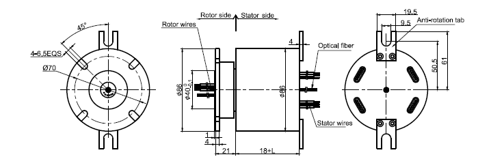 One Channel Fiber Optic + Electric Slip Rings (MFO109 Series) Johor ...