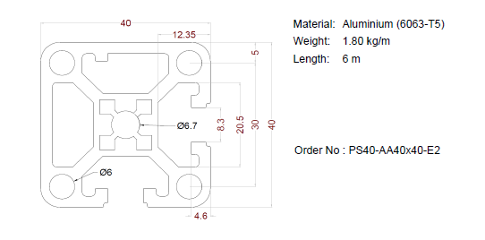 Aluminum Profile 40x40 E2 | Strong & Flexible For Custom Builds