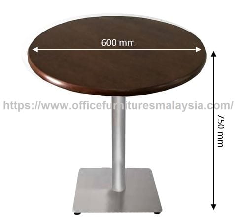 2 Ft New Design Low Rubber Wood Round Table Stainless Steel Leg ...