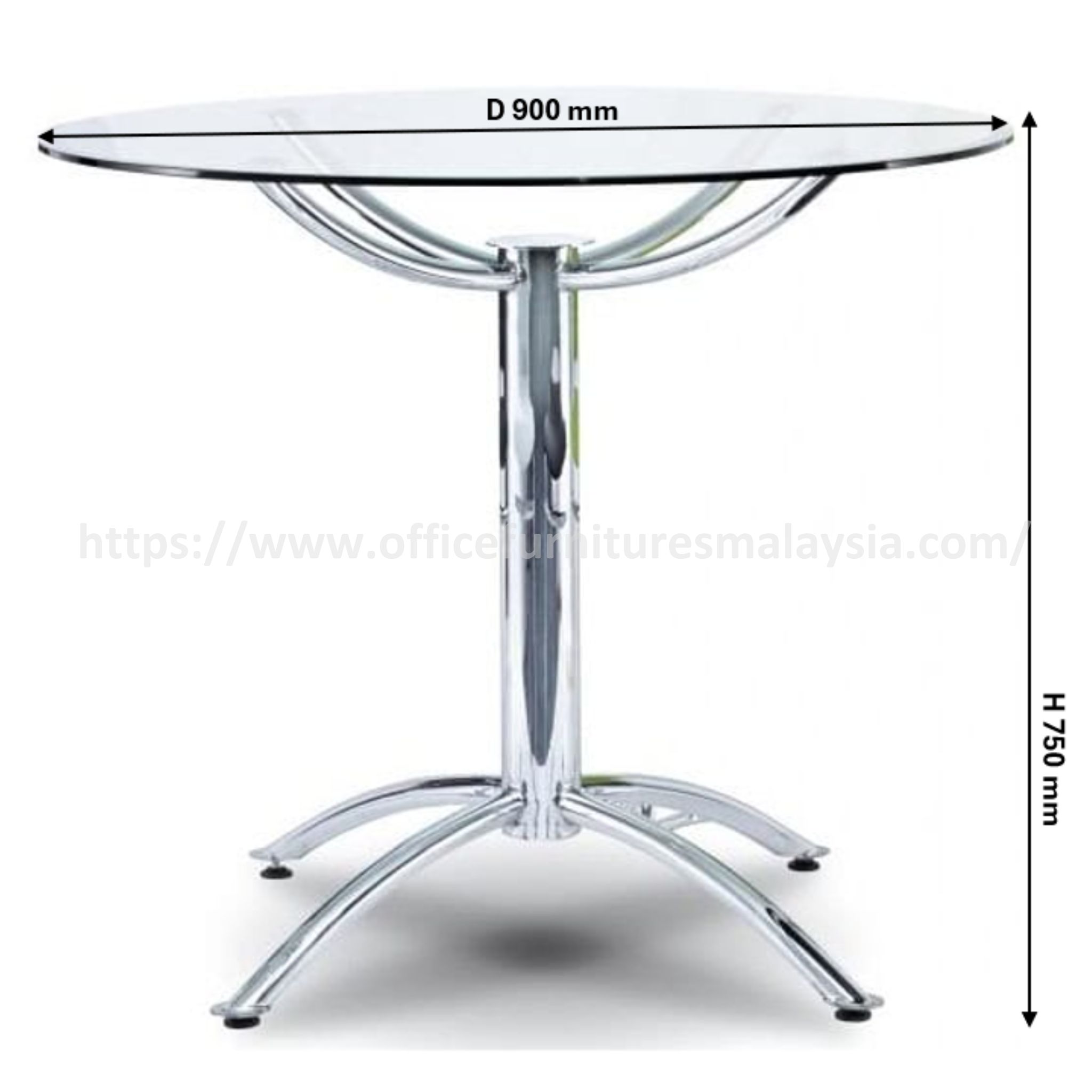 3 Ft 4 Seater Pantry Round Glass Table Set Type A OFC3144C Selangor, KL ...