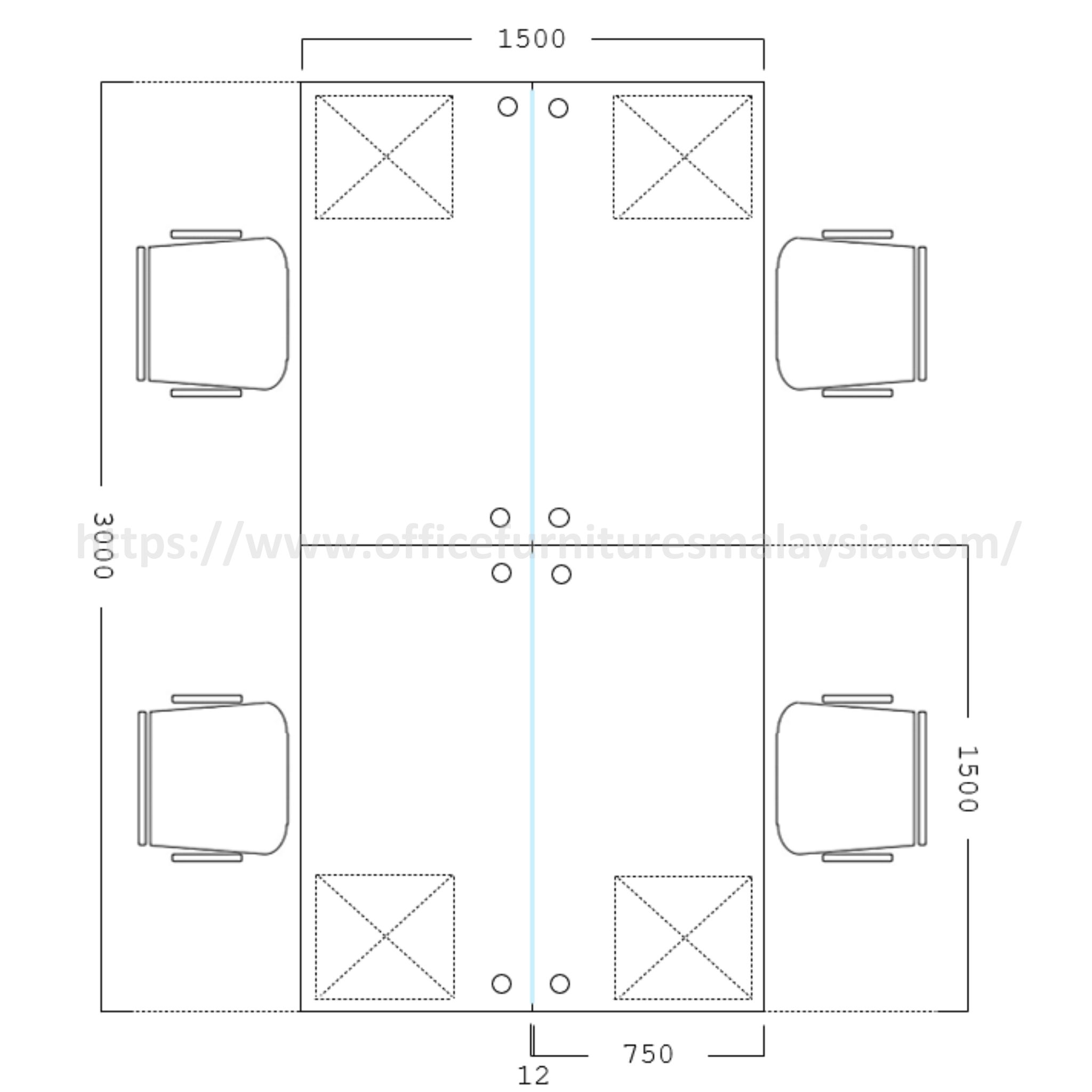 5 Ft New Modern Design 4 Seater Office Partition Workstation Table ...