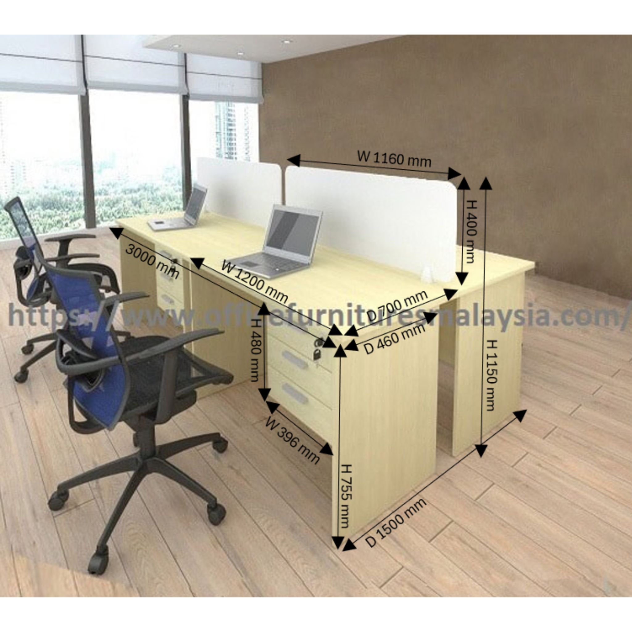 4 Ft 4 Seater Workstation Desk Office Open Concept Idea Design ...