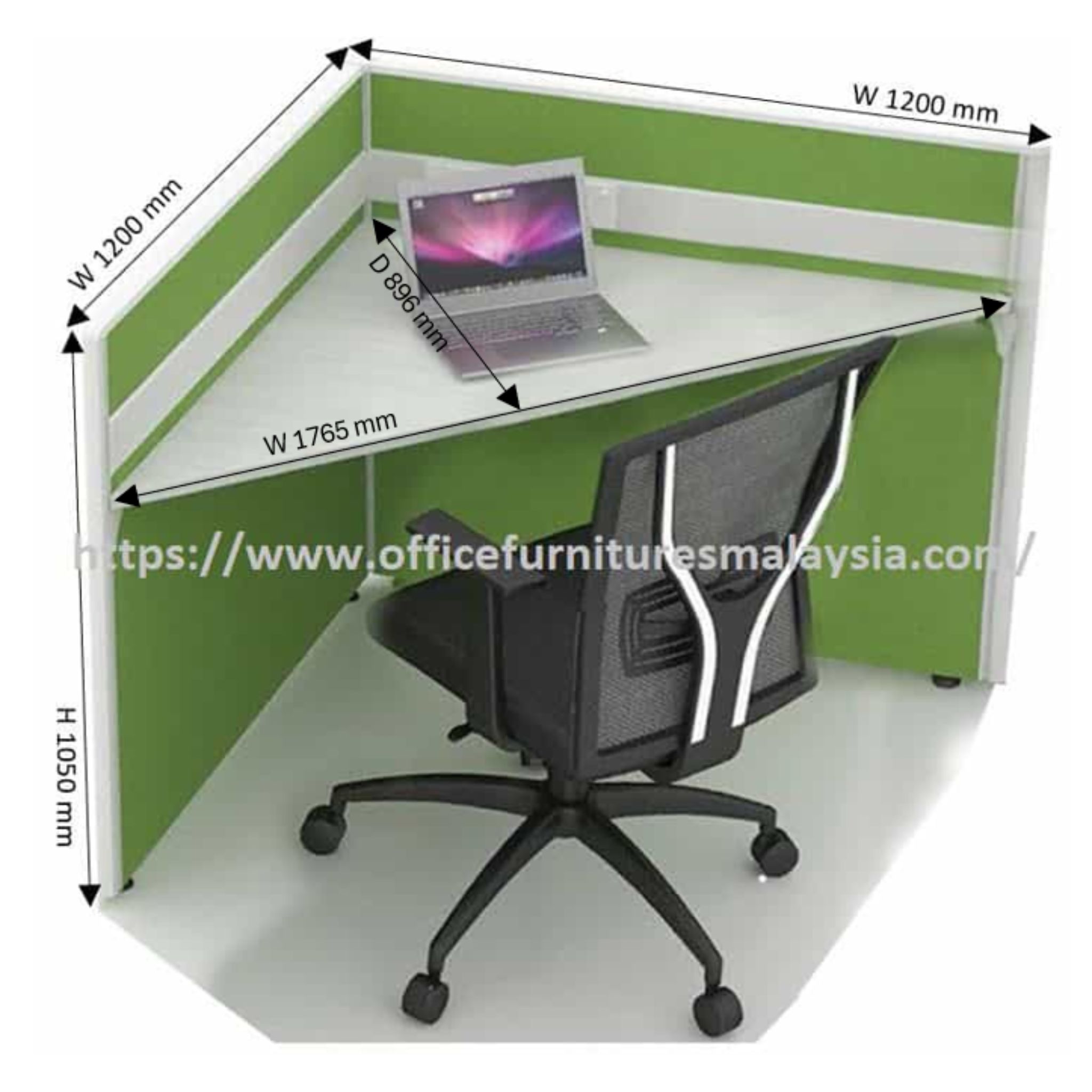 4 Ft X 4 Ft Glorious Triangle Modern Office Workspace 1 Seater ...