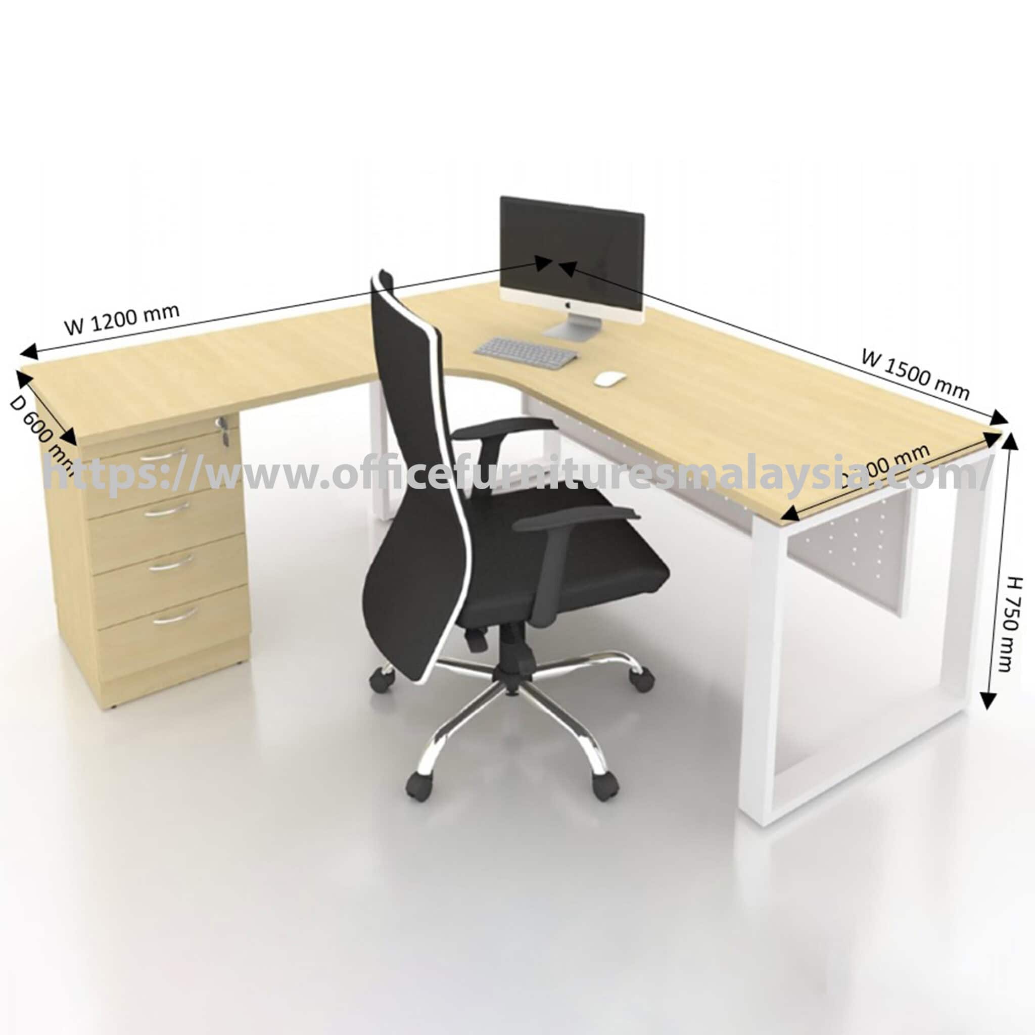 5 Ft X 4 Ft Office L Shaped Table With Drawer SLD1512 Cafe, Pub ...