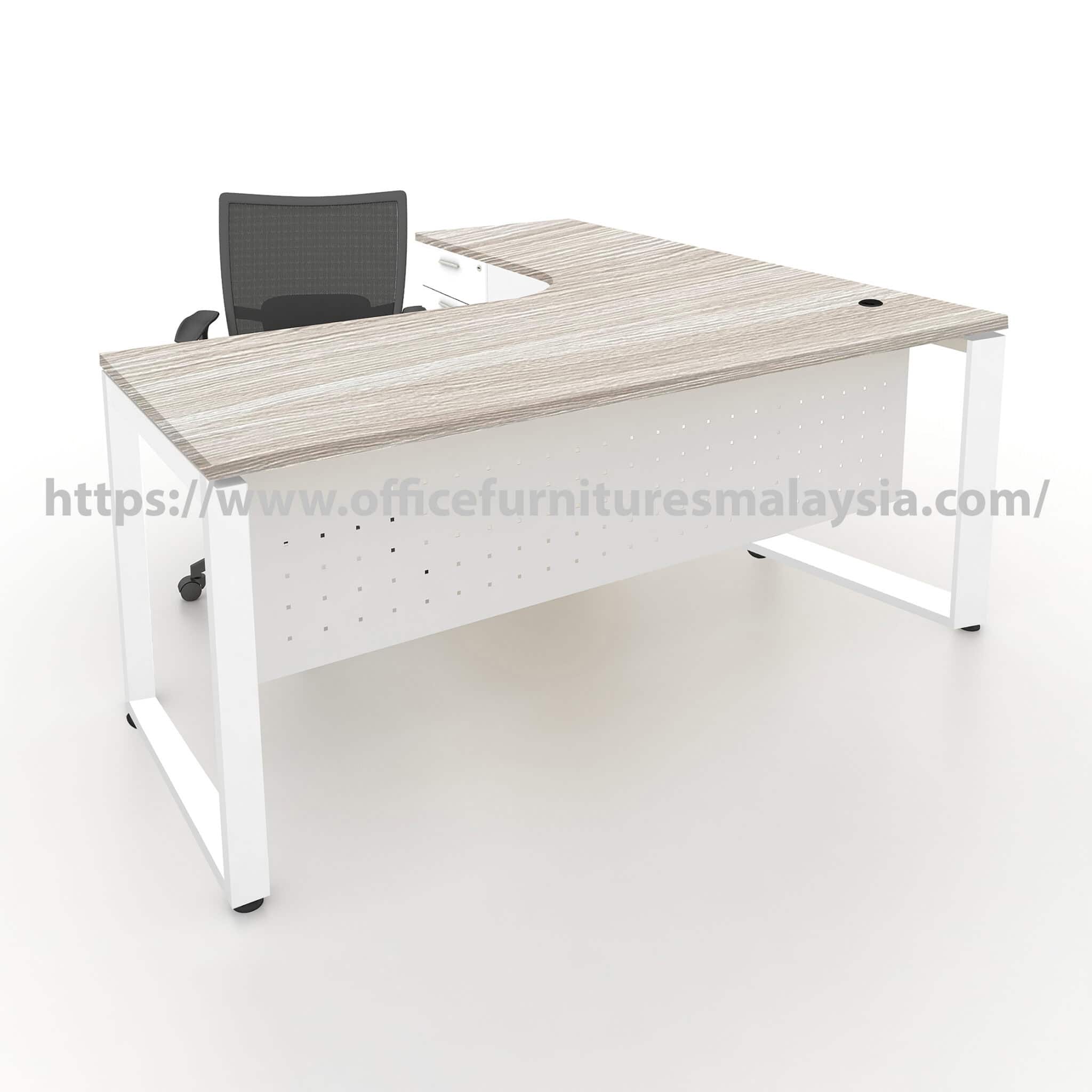 5 Ft X 5 Ft Bold L Shape Writing Table With Fixed 4 Drawer Pedestal ...