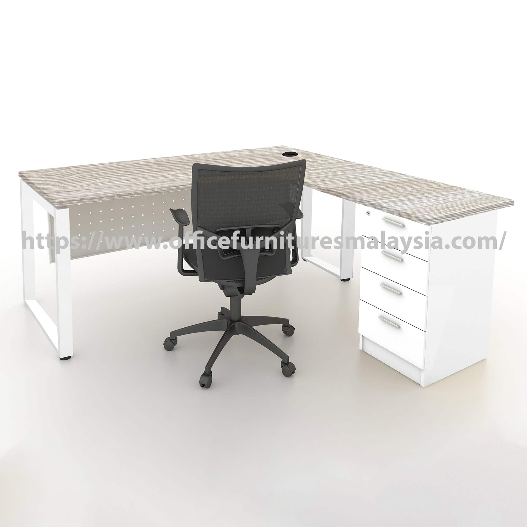 6 Ft X 5 Ft Bold L Shape Writing Table With Fixed 4 Drawer Pedestal ...