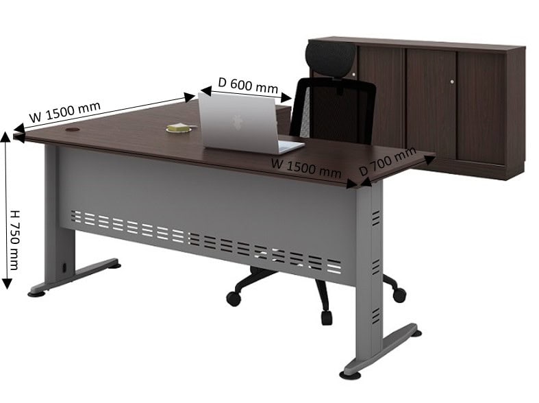 5 Ft X 5 Ft Prodigious Modern L Shape Design Table With Low Cabinet Set ...