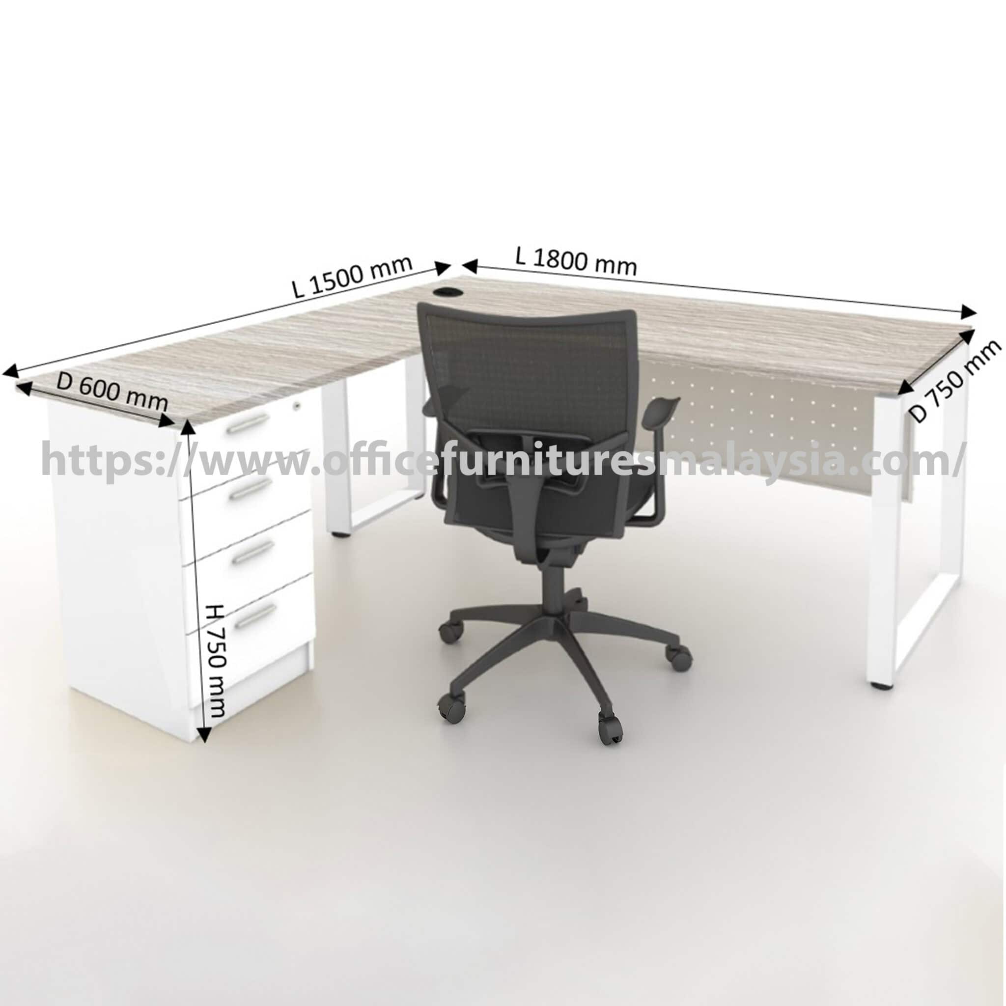 6 Ft X 5 Ft Bold L Shape Writing Table With Fixed 4 Drawer Pedestal ...
