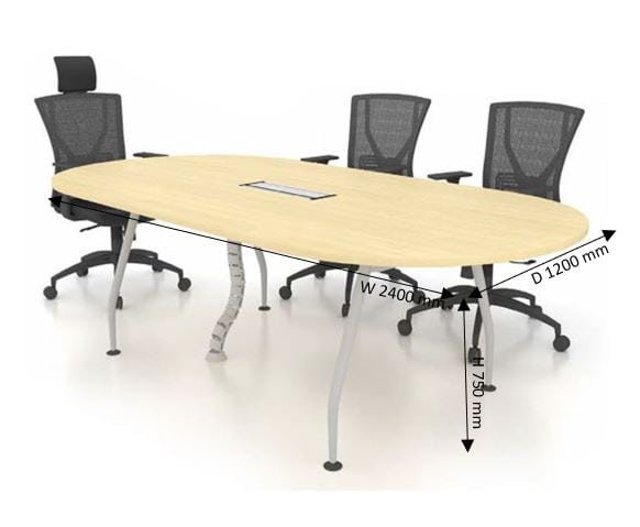 8 Ft Eminent Design Oval Office Conference Table With Steel Leg ...