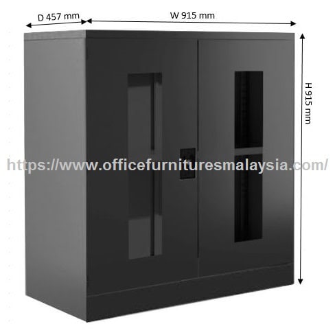 Black Steel Full Half Cupboard With Glass Swing Door OF206MB Selangor ...
