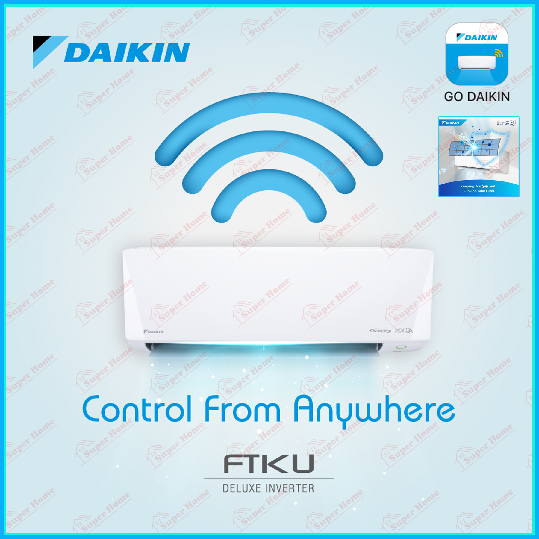 Daikin Deluxe Inverter Air Conditioner 1.0hp - 3.0hp ((FTKU Series ...