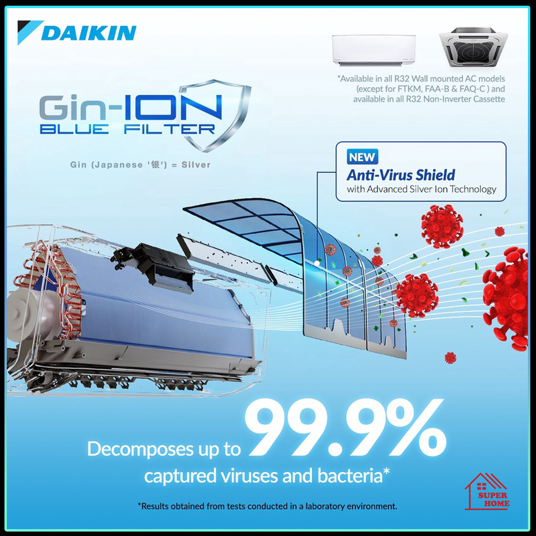 Daikin Deluxe Inverter Air Conditioner 1.0hp - 3.0hp ((FTKU Series ...
