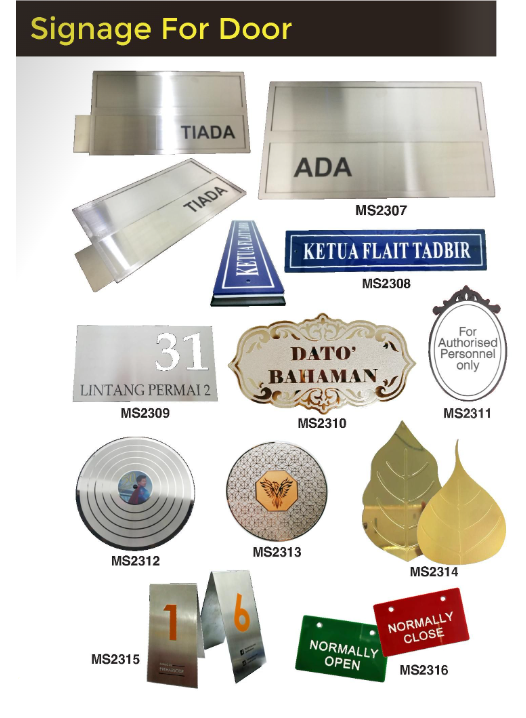 CUSTOM MADE SIGNAGE FOR DOOR Gift Stationery Shah Alam, Selangor, KL ...